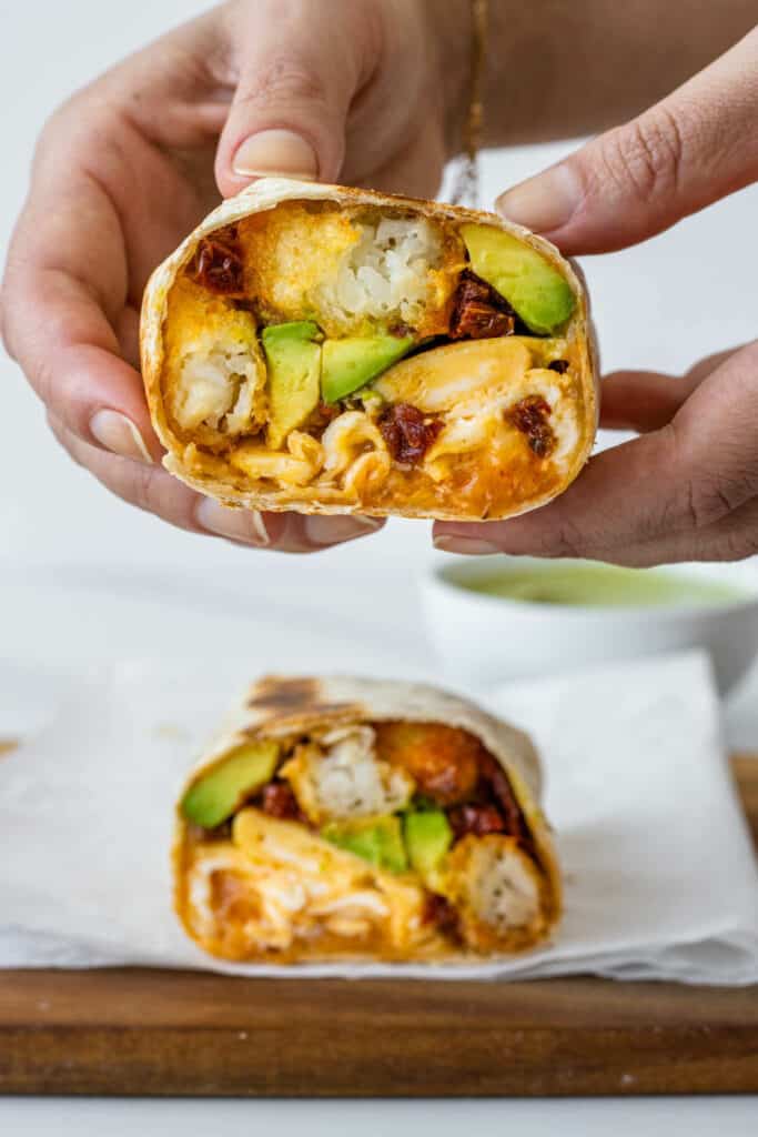 Vegetarian Breakfast Burrito - Cooking With Ayeh