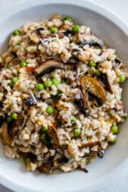 Mushroom and Pea Risotto (Easy One Pan) - Cooking With Ayeh