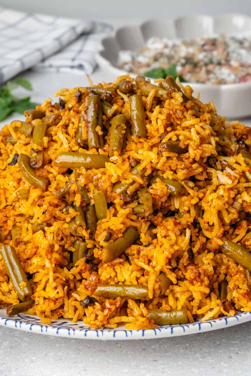 Lubia Polo - Persian Green Bean Rice (Vegan Recipe) - Cooking With Ayeh