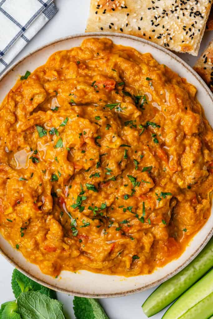 Mirza Ghasemi (Persian Eggplant Tomato Dip) (Persian Smoky Eggplant ...