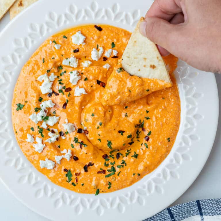 Tirokafteri (Greek Spicy Feta Dip) - Cooking With Ayeh