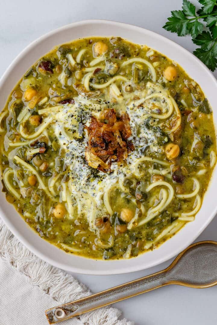 Ash Reshteh (Persian Noodle Soup) - Cooking With Ayeh