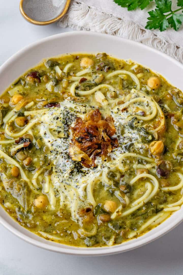 Ash Reshteh (Persian Noodle Soup) - Cooking With Ayeh