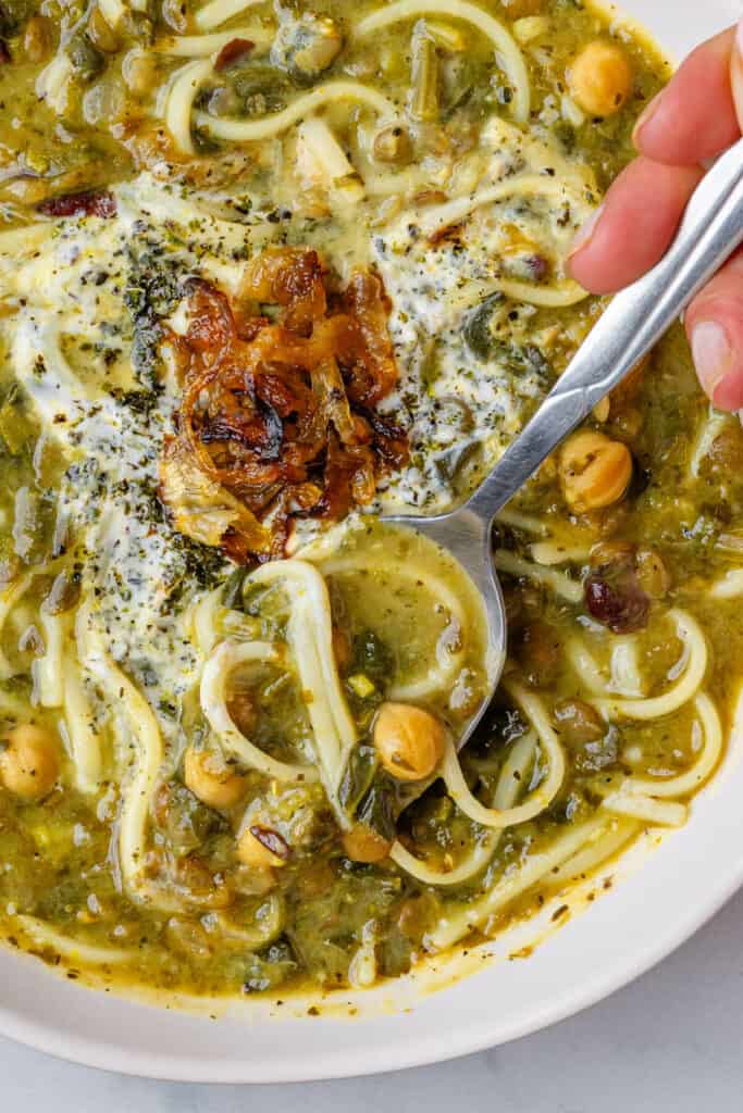 Ash Reshteh (Persian Noodle Soup) - Cooking With Ayeh