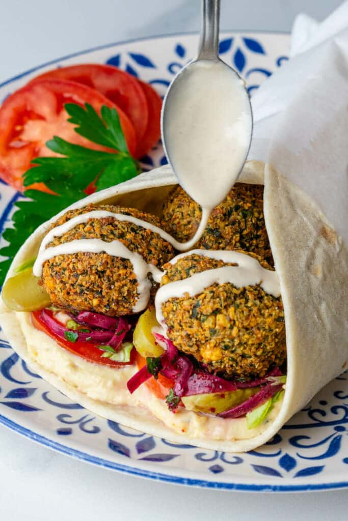 Falafel Wrap (Packed with Flavor & Protein) - Cooking With Ayeh
