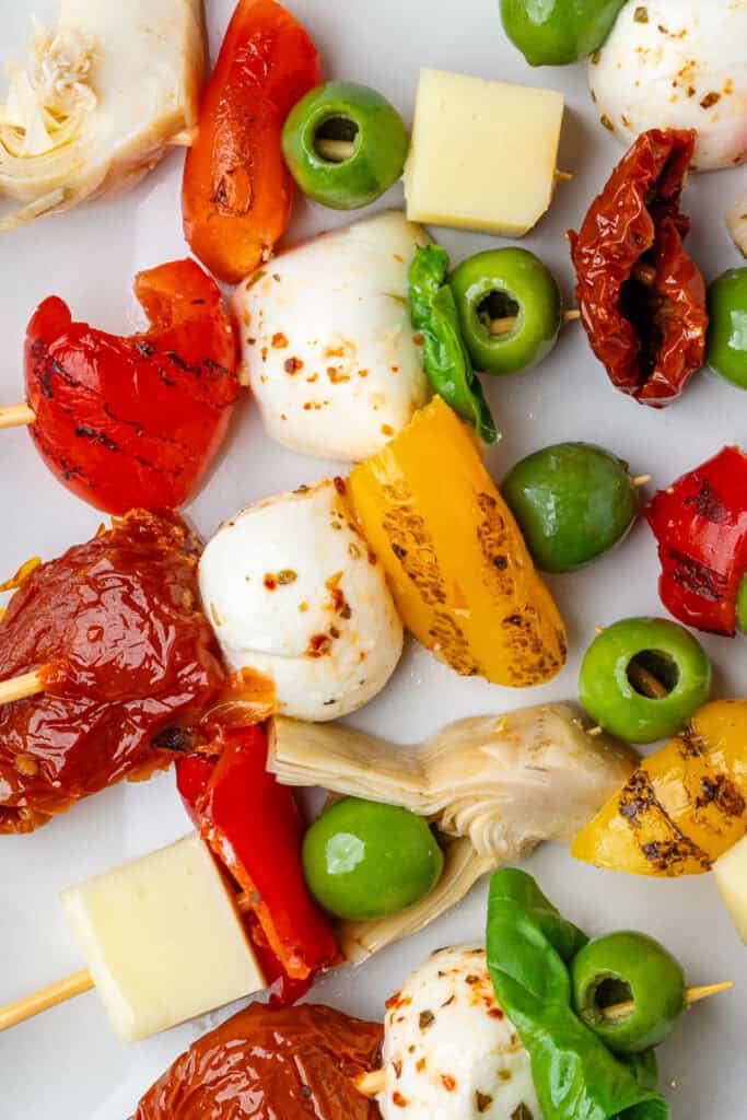 Antipasto Skewers (Fun Party Appetizer) - Cooking With Ayeh