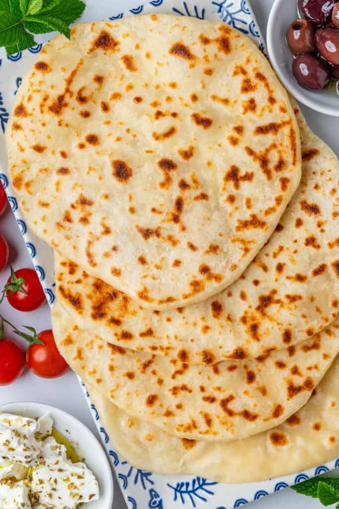 Yogurt Flatbread (No Yeast with 2 Ingredients) - Cooking With Ayeh