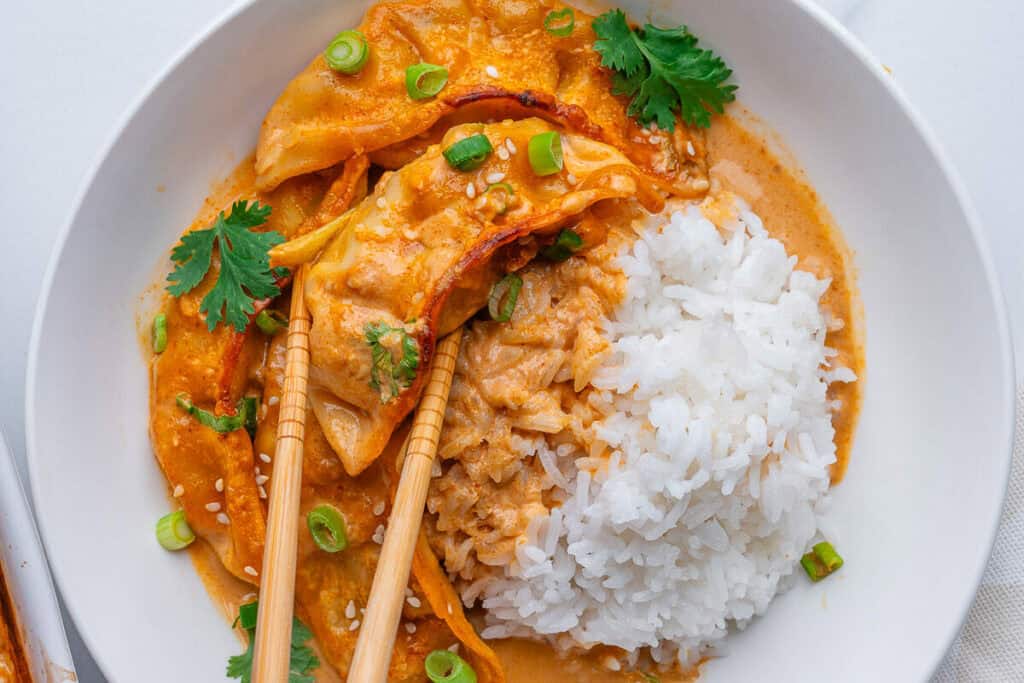 Dumpling Bake (Viral One Pan Dumplings) - Cooking With Ayeh