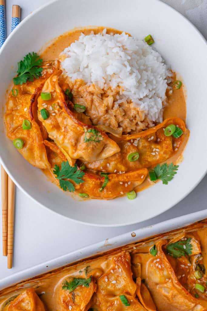 Dumpling Bake (Viral One Pan Dumplings) - Cooking With Ayeh