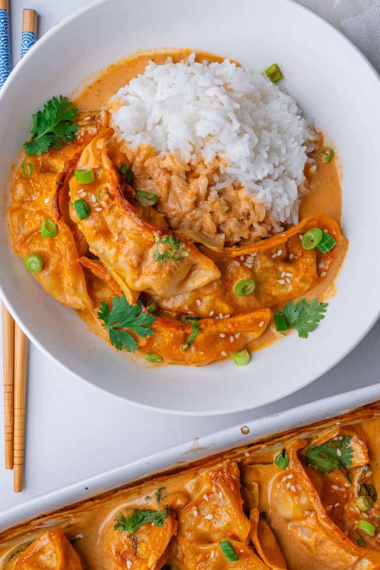 Dumpling Bake (Viral One Pan Dumplings) - Cooking With Ayeh