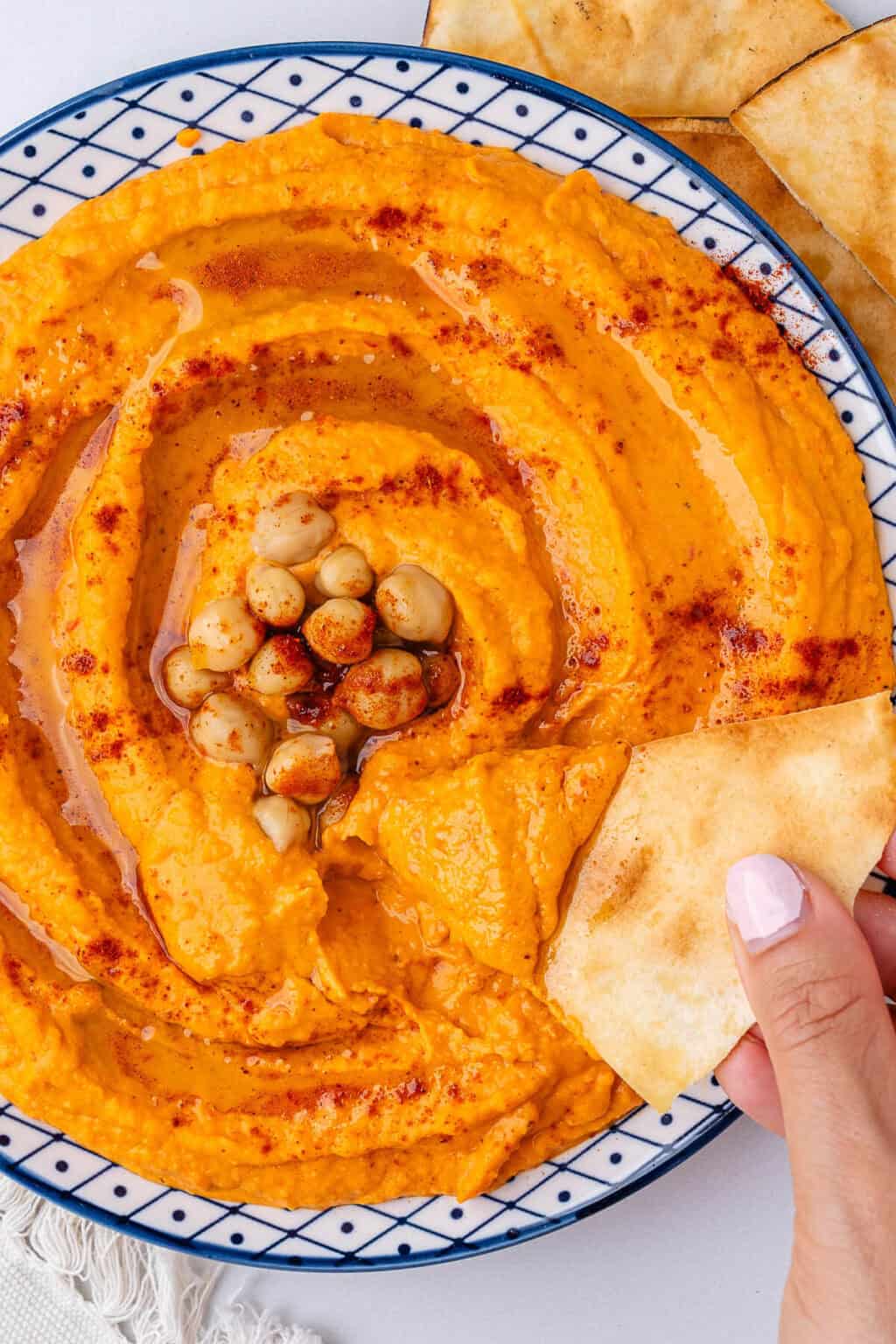 Roasted Red Pepper Hummus (Ready in 5 Minutes) - Cooking With Ayeh